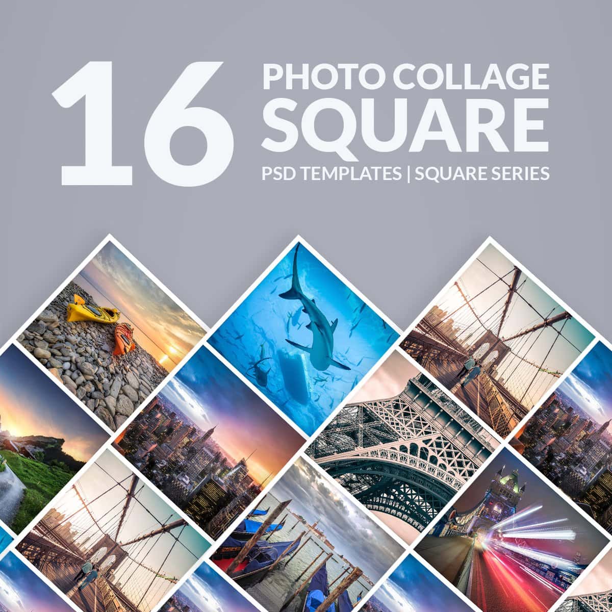Presetpro Photoshop Templates Photo Collage Square Series